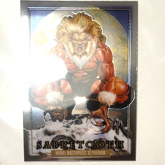 Marvel | Games | Marvel Sabretooth Card Red And Gold | Poshmark